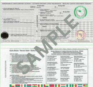 Brown Card Certificate - ECOWAS Brown Card Insurance Scheme